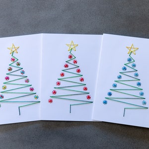Christmas Card String Art Tree Hand Stitched Blank Inside - Etsy