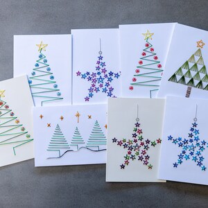Christmas Card String Art Tree Hand Stitched Blank Inside - Etsy