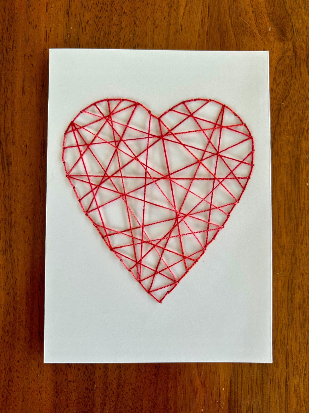 Valentine Red Heart All Occasion Greeting Card String Art Blank Inside ...