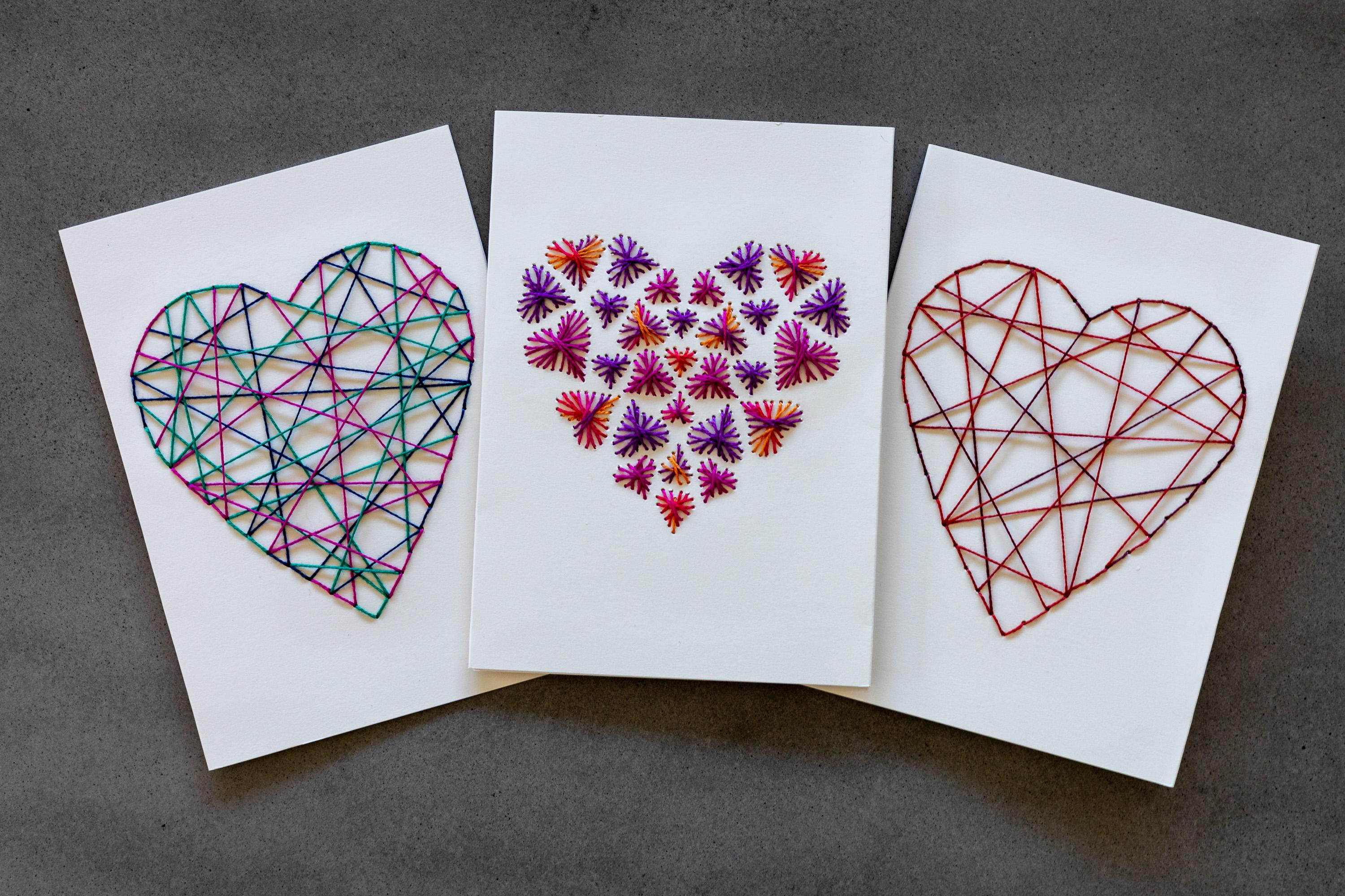 String Art Heart All Occasion Greeting Card - Red - Blank Inside - Hand ...
