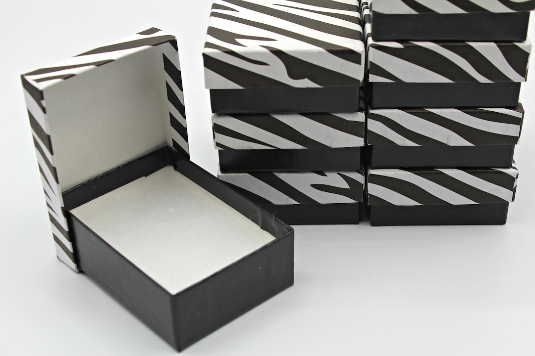 Zebra Print Storage Box With Lid- Gift Boxes- Kraft Jewelry Boxes ...