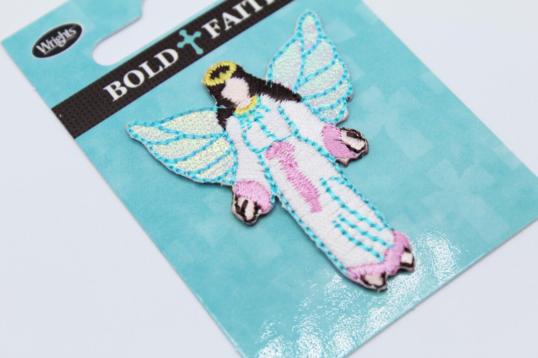 Angel Applique by Wrights- Iron on Patch- Embroidery Applique- Angel ...
