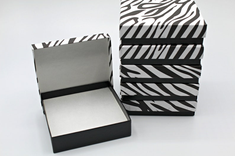 Kraft Jewelry Boxes With Lids Zebra Print Gift or Display - Etsy