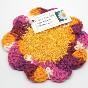 Crochet Flower Scrubbie- Exfoliating Scrubber- Makeup Remover- Kitchen ...