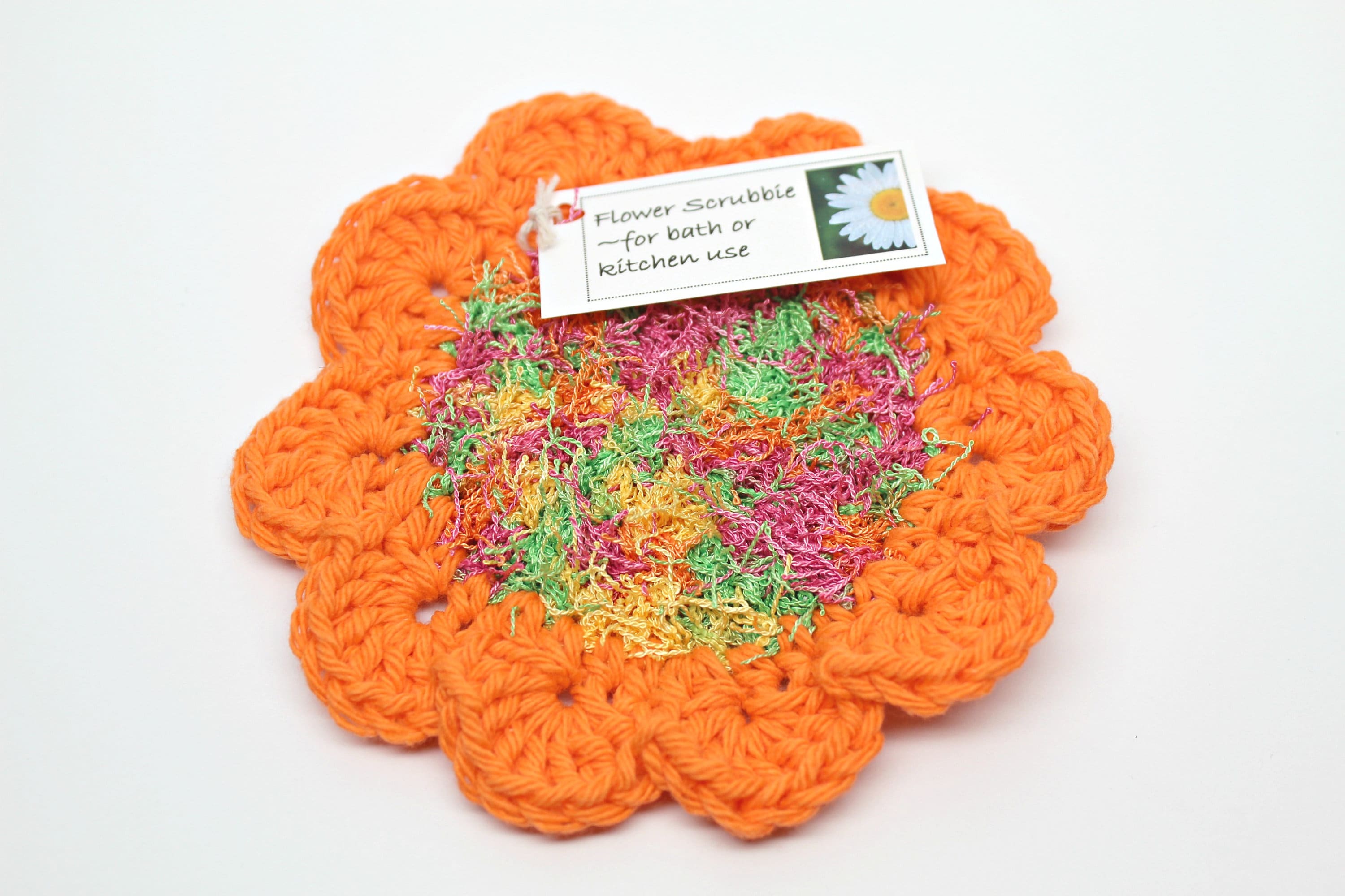 Crochet Flower Scrubbie- Exfoliating Scrubber- Makeup Remover- Kitchen ...