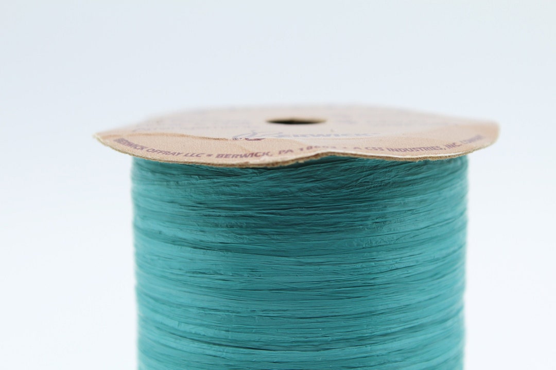 Teal Green Raffia Ribbon- Wraphia Brand- Synthetic Matte Ribbon by the ...