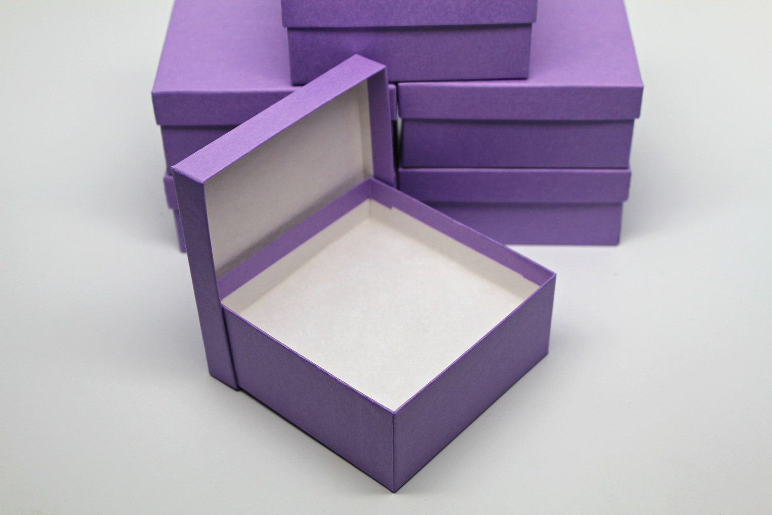 Purple Kraft Jewelry Boxes With Lids- Small Gift or Display Box ...