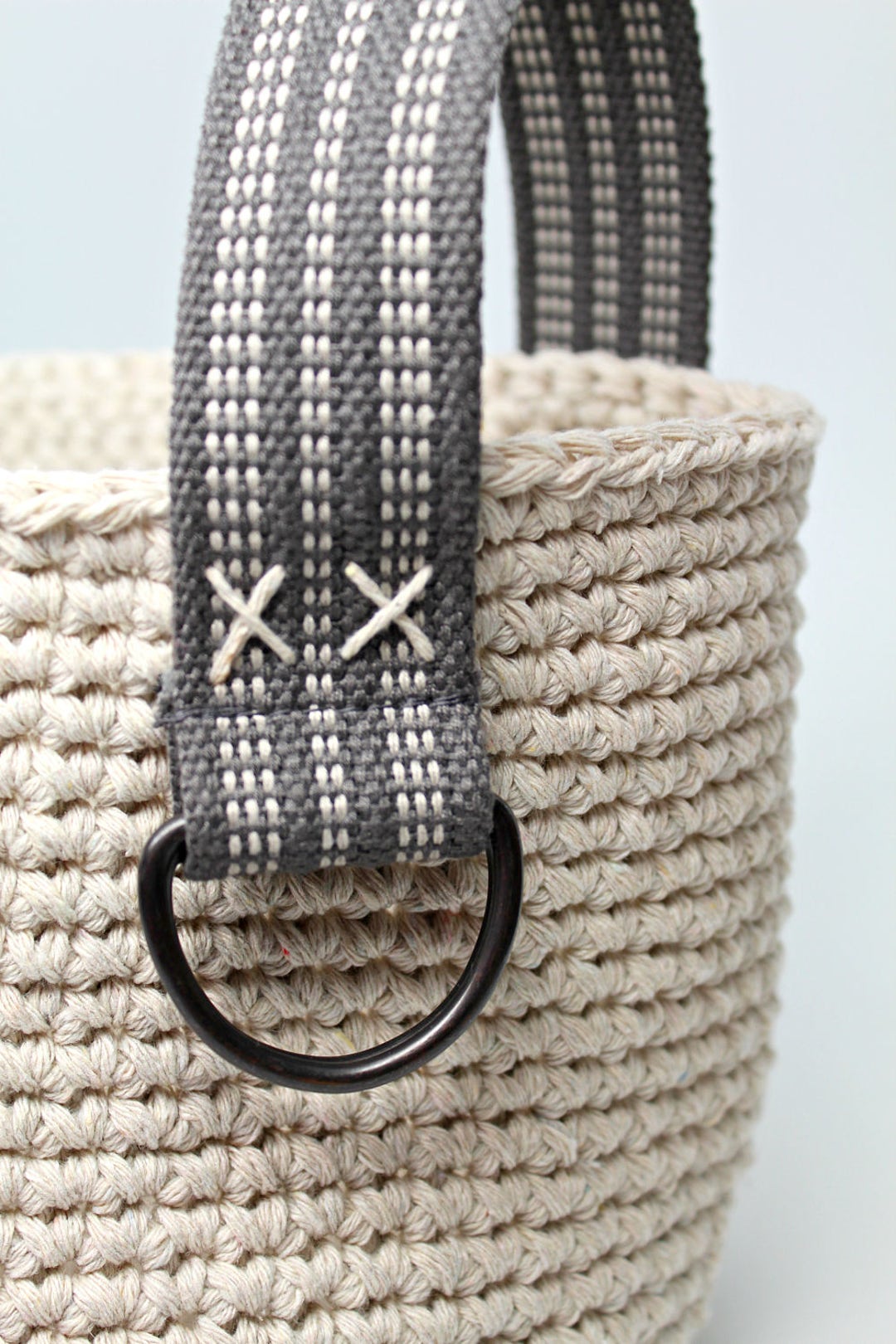 Crochet Storage Basket- Cotton String Basket- Round Basket- Medium ...