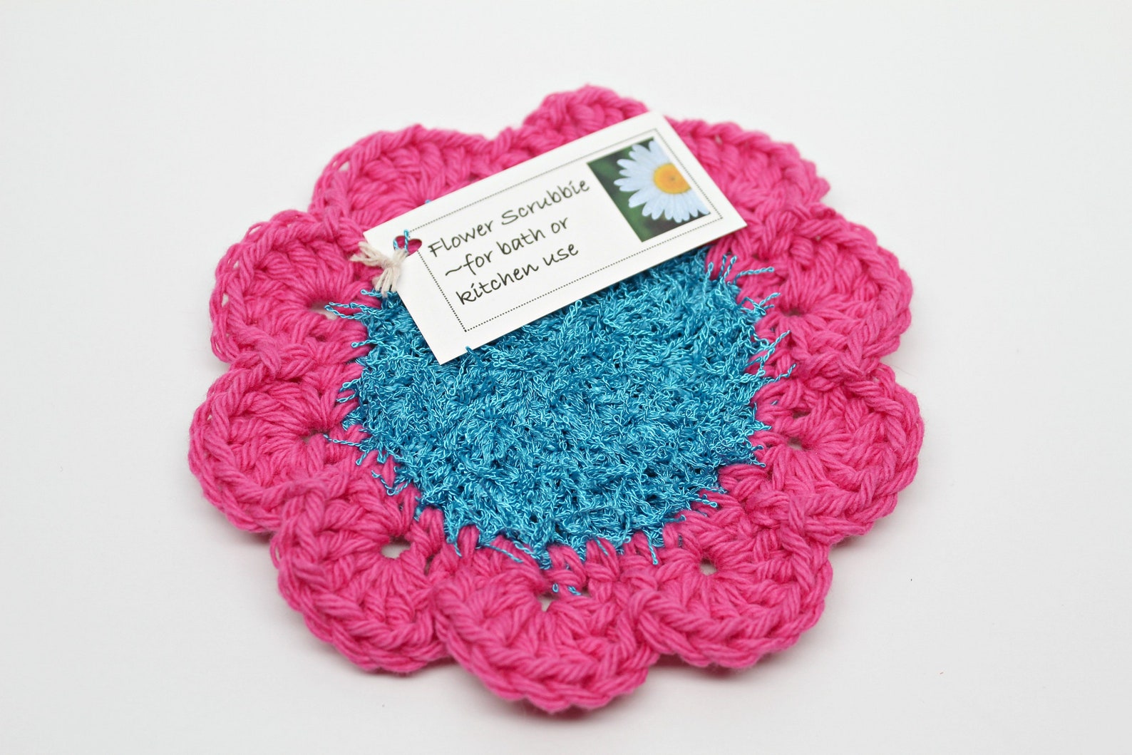Crochet Flower Scrubbie- Exfoliating Scrubber- Makeup Remover- Kitchen ...