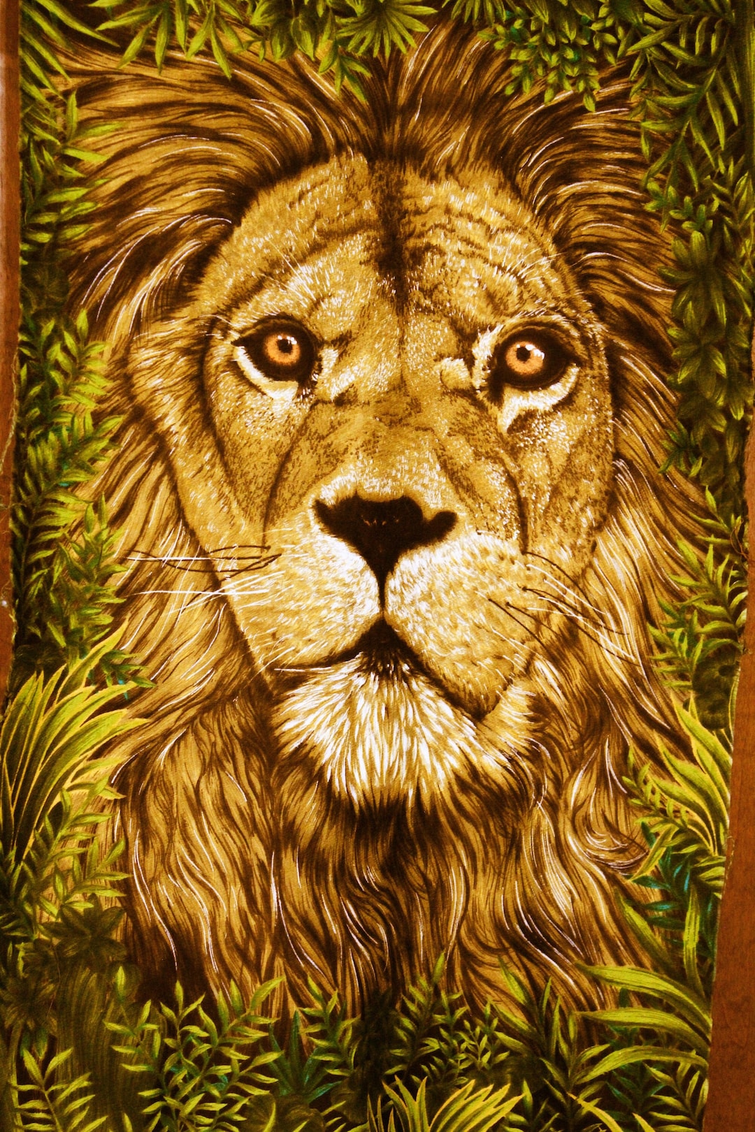 Vintage WESCO-RELTEX Lion Thin Tapestry Fabric 43 X24 Inches Wall ...