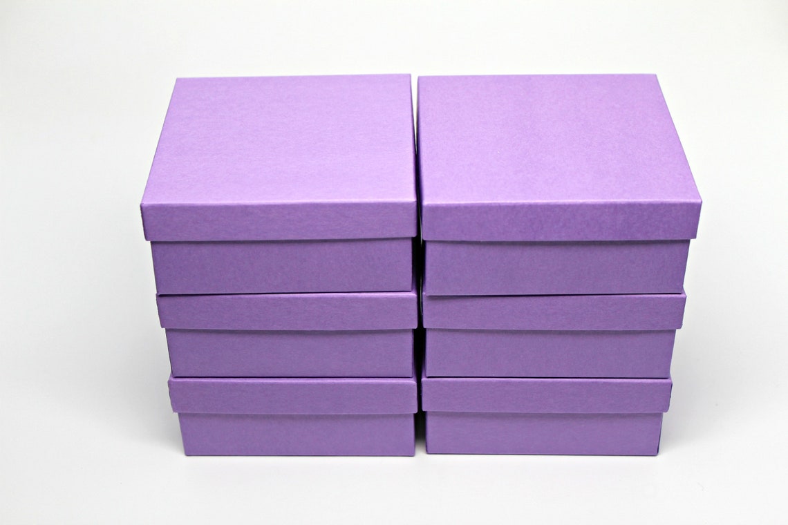 Purple Kraft Jewelry Boxes With Lids- Small Gift or Display Box ...