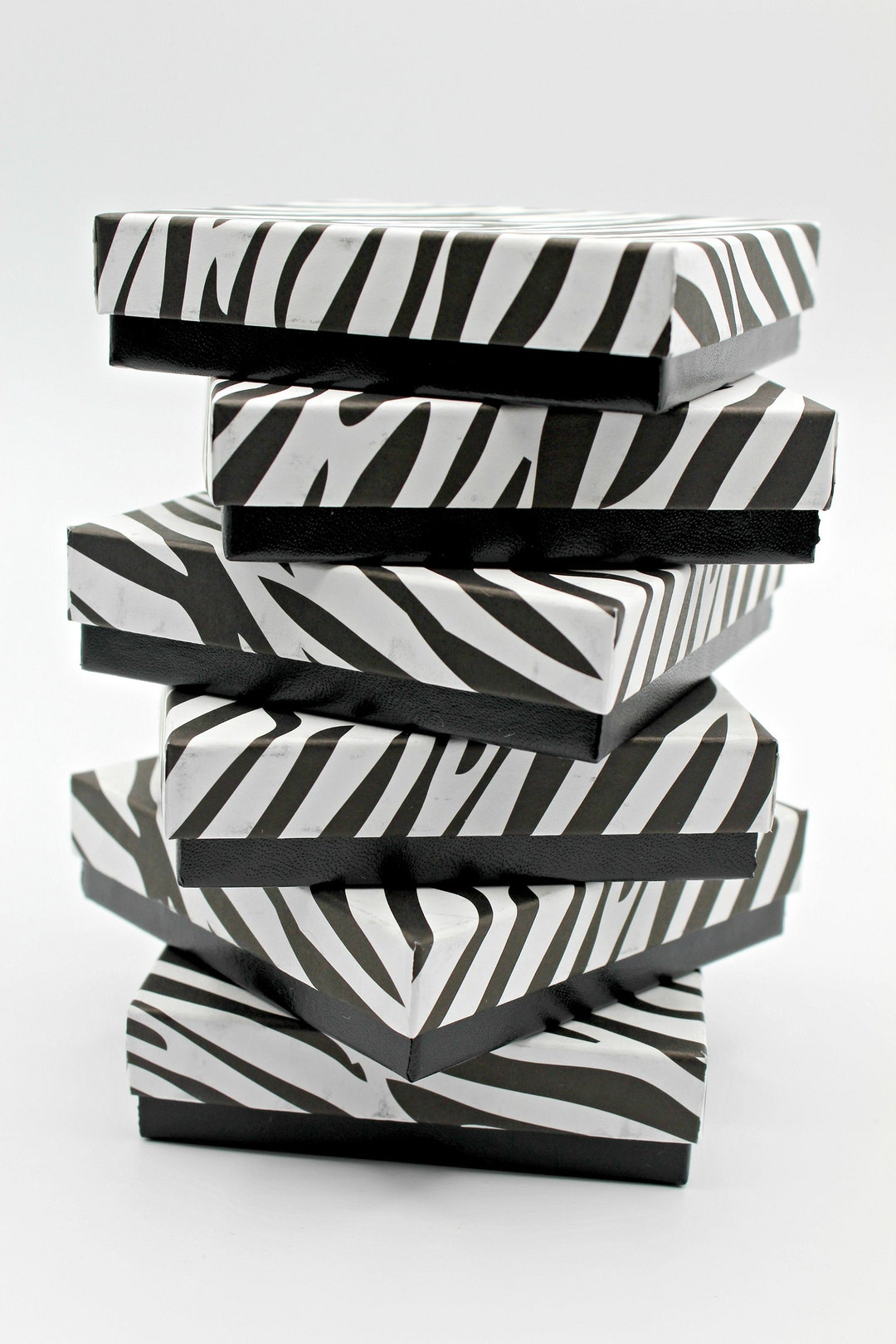 Kraft Jewelry Boxes With Lids- Zebra Print Gift or Display Box- Storage ...