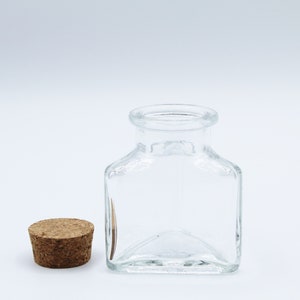 Small Triangle Shaped Bottle Glass Bottle Storage Jar With Cork Tops ...