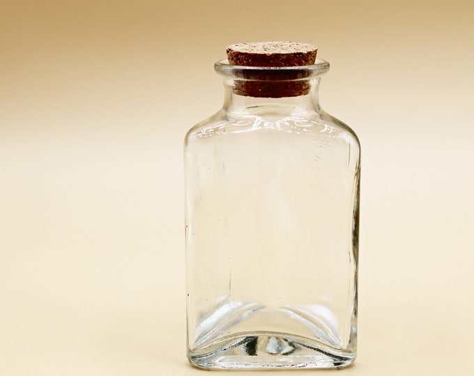 Triangle Shaped Glass Bottle- Glass Triangle Jar- Storage Jar With Cork ...