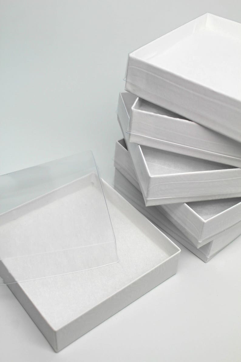 Kraft Jewelry Boxes With Clear Lids White Gift or Display - Etsy