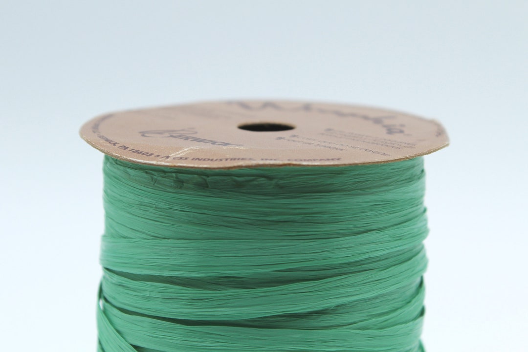 Emerald Green Raffia Ribbon- Wraphia Brand- Synthetic Matte Ribbon by ...