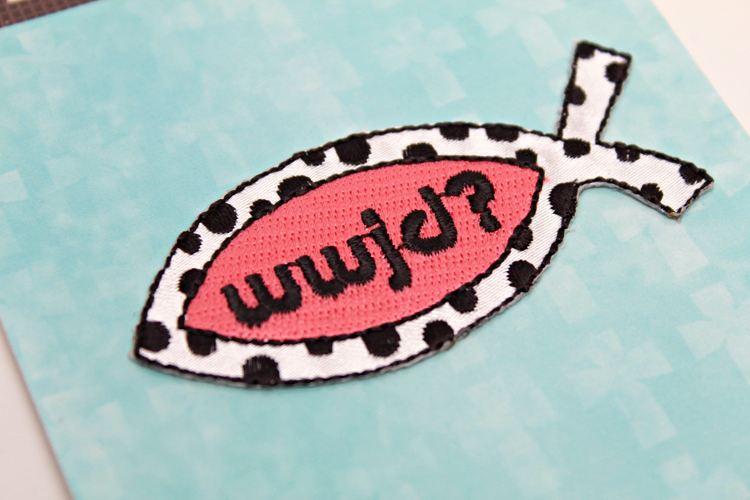 WWJD Ichthus Fish Applique by Wrights Iron on patch | Etsy