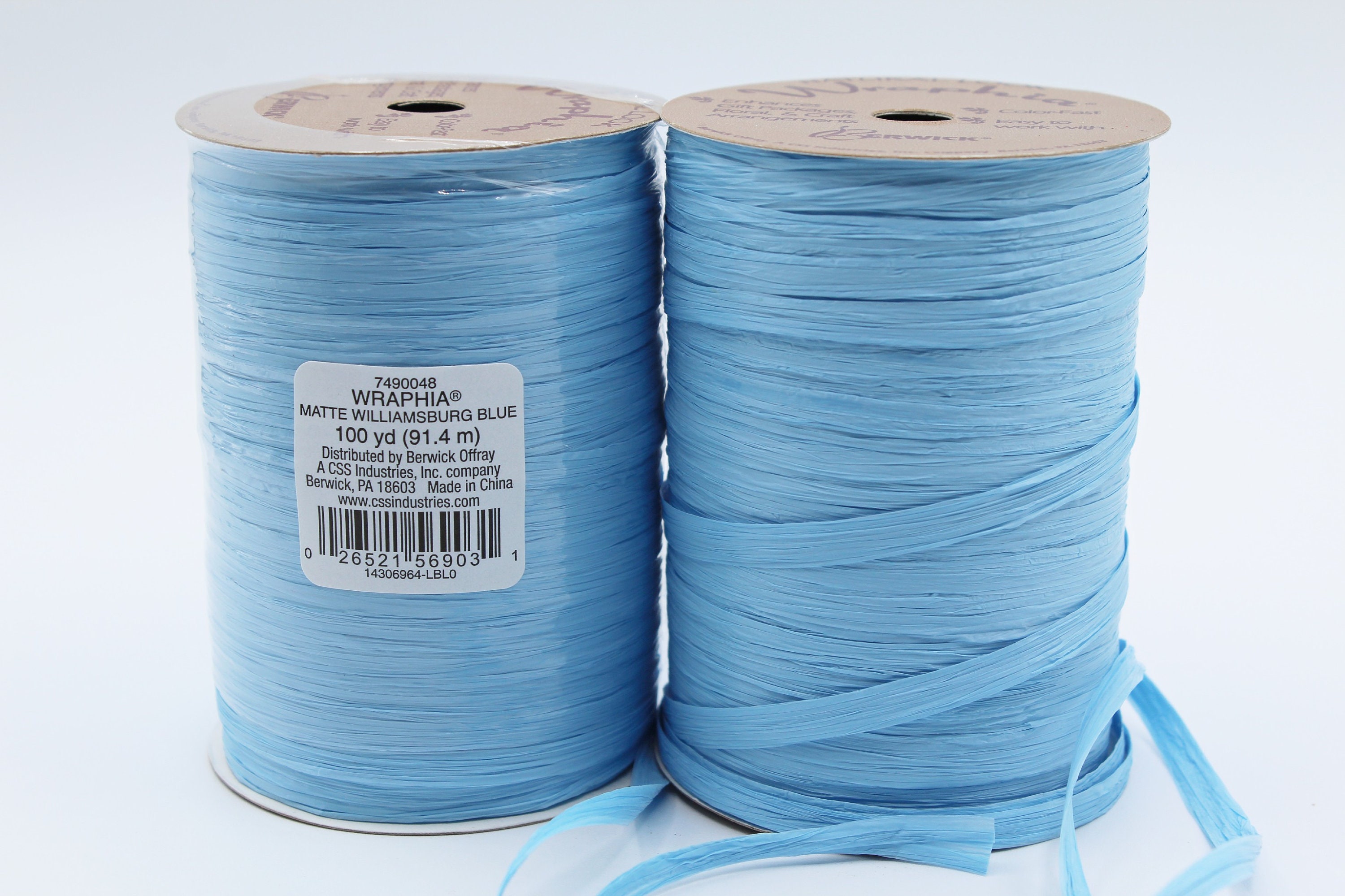 Ribbons Williamsburg Blue Raffia Ribbon Matte Ribbon by the Spool 100 ...