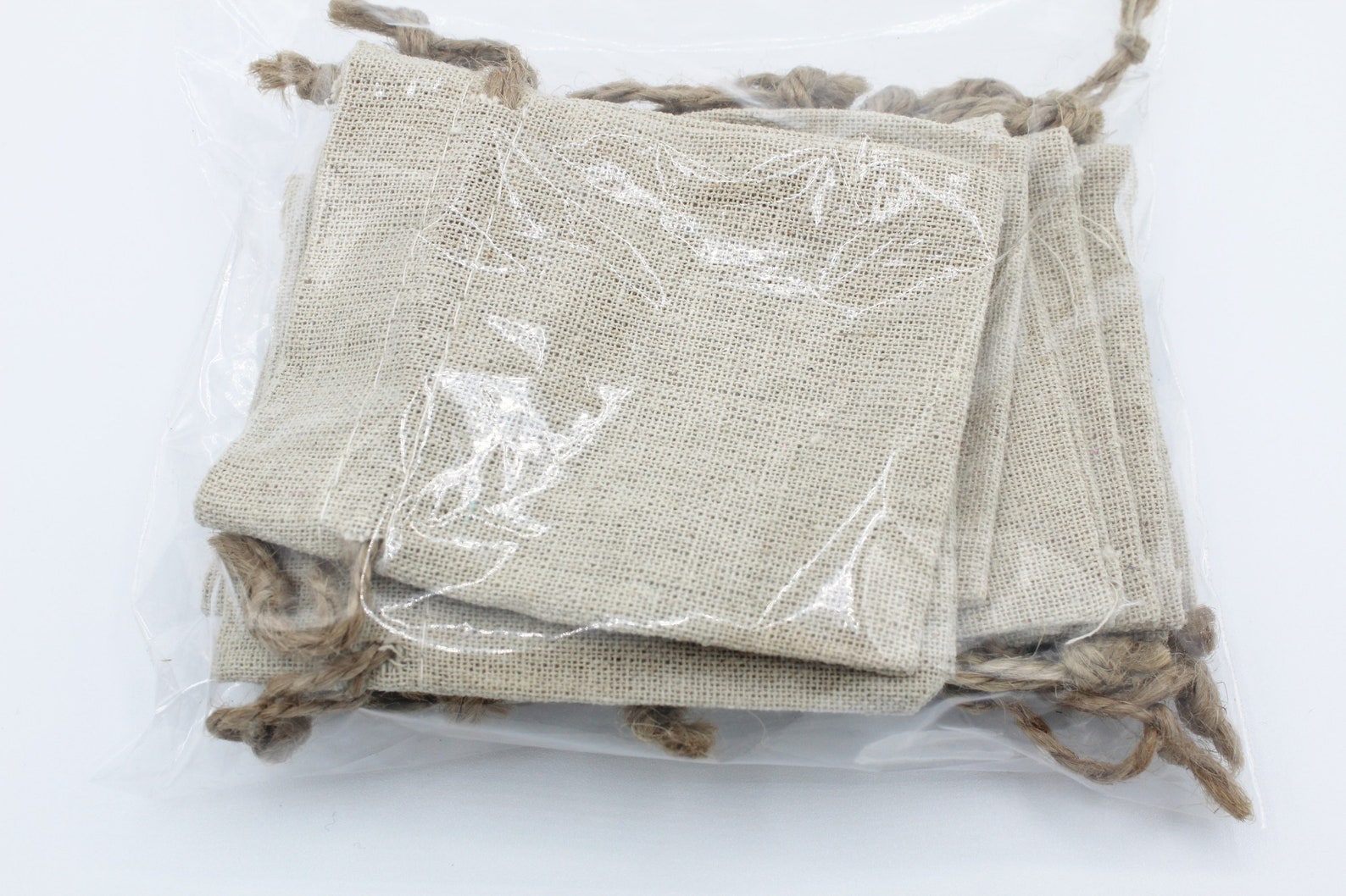 Natural Linen Bags- Gift Bags- 3 X 4 Drawstring Linen Bags- Party Favor ...