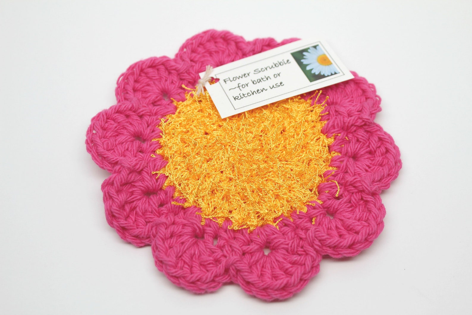 Crochet Flower Scrubbie- Exfoliating Scrubber- Makeup Remover- Kitchen ...