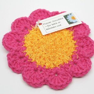 Crochet Flower Scrubbie- Exfoliating Scrubber- Makeup Remover- Kitchen ...