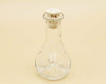 Small Triangle Shaped Bottle- Glass Bottle- Storage Jar With Cork Tops ...