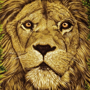 Vintage WESCO-RELTEX Lion Thin Tapestry Fabric 43 X24 Inches Wall ...