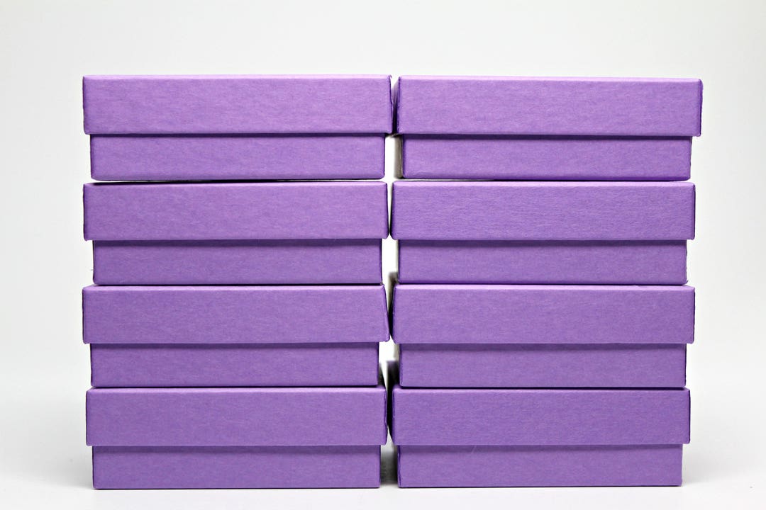 Gift Boxes- Kraft Jewelry Boxes- Purple Storage Box With Lid- Recycled ...