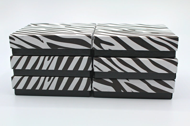 Kraft Jewelry Boxes With Lids Zebra Print Gift or Display - Etsy