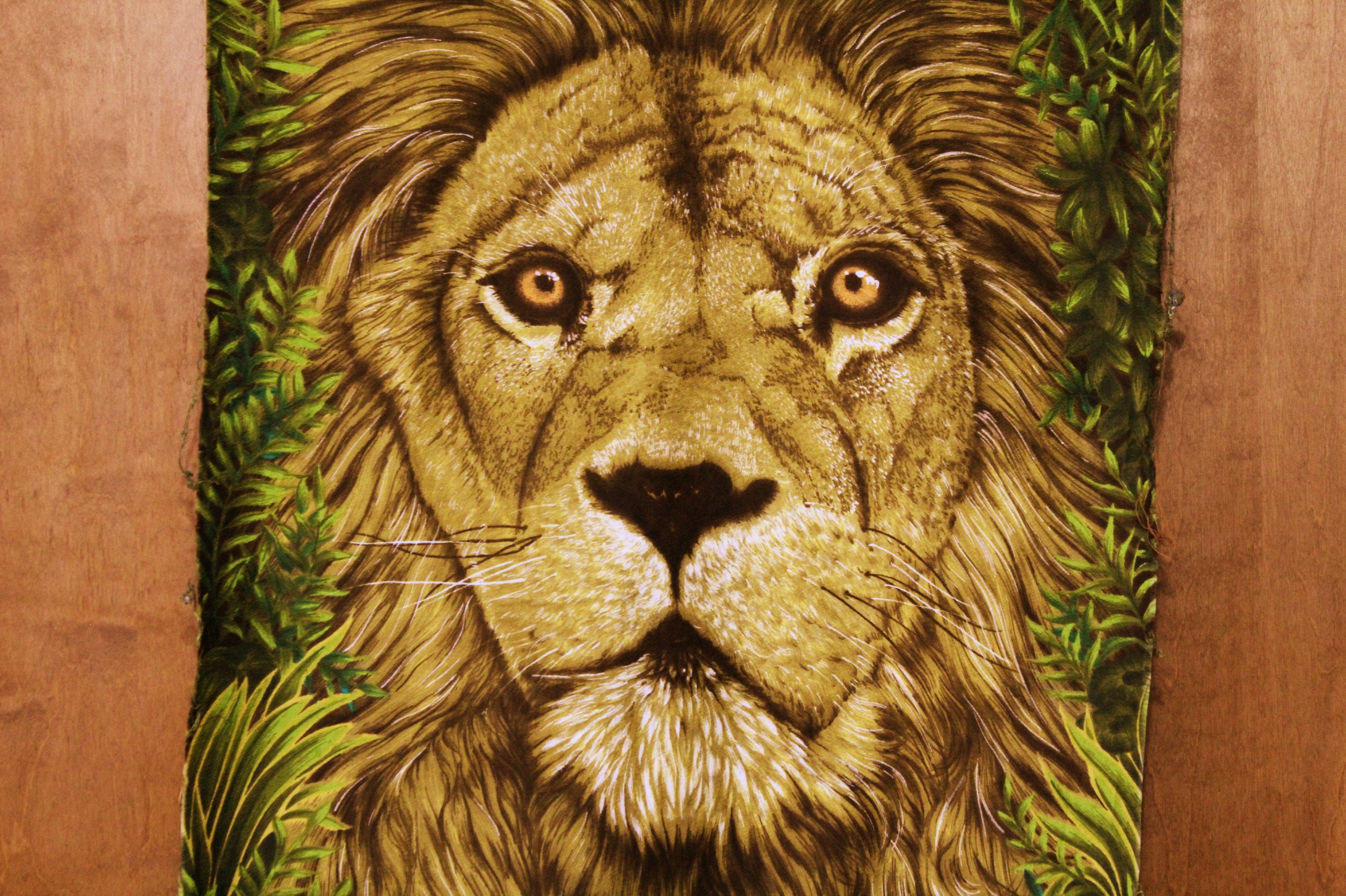Vintage WESCO-RELTEX Lion Thin Tapestry Fabric 43 X24 Inches Wall ...