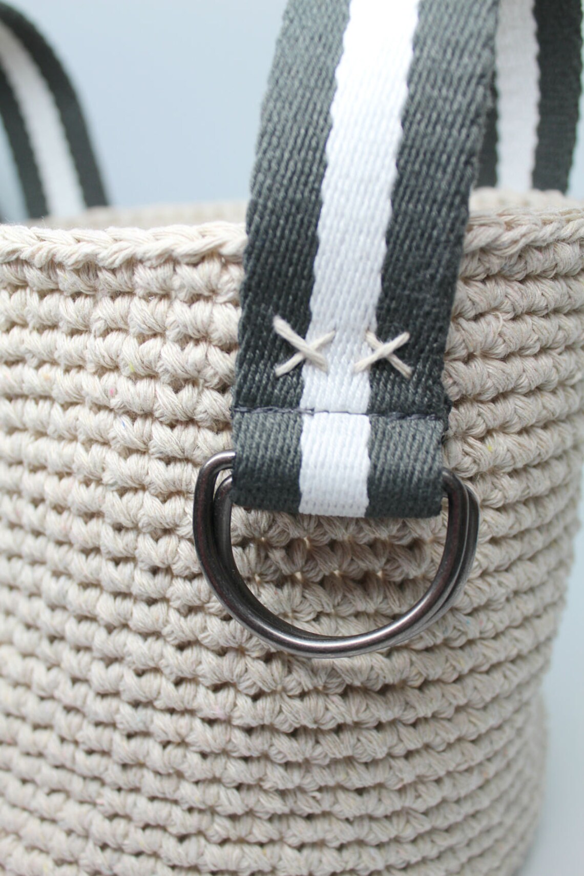 Crochet Storage Basket- Cotton String Basket- Round Basket- Medium ...
