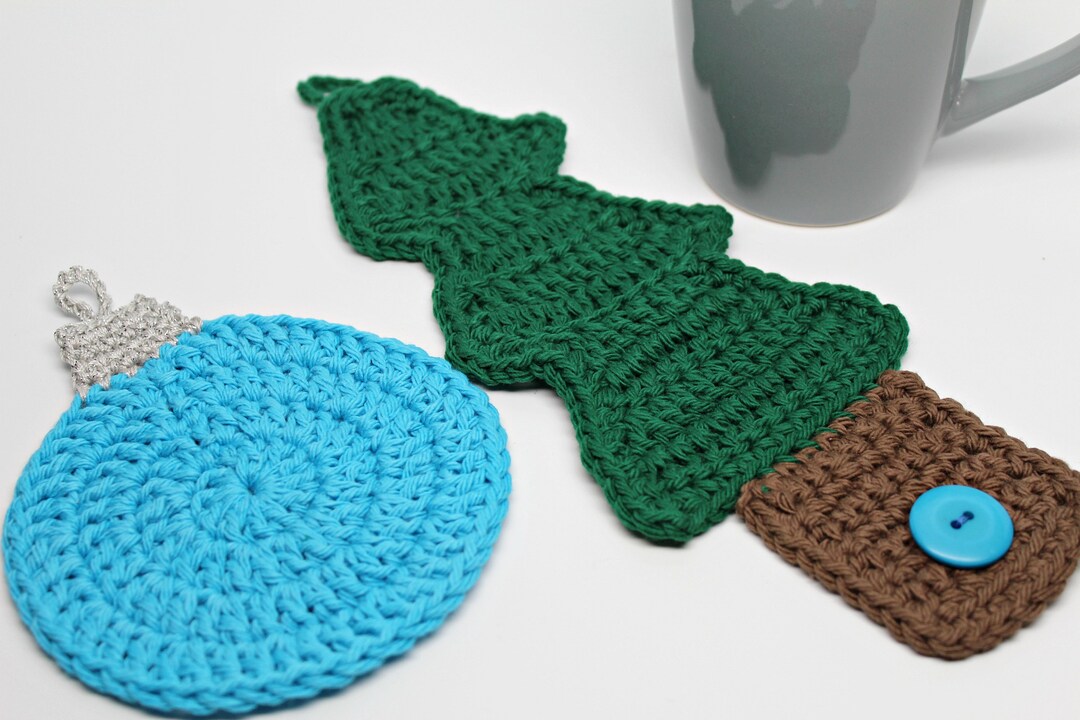 Christmas Mug Hug and Mug Rug- Coaster and Cozy- Mug Sleeve- Crochet ...