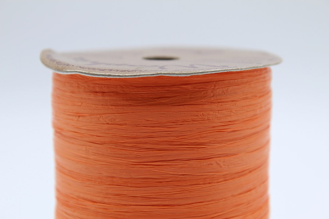 Orange Raffia Ribbon- Wraphia Brand- Synthetic Matte Ribbon by the ...