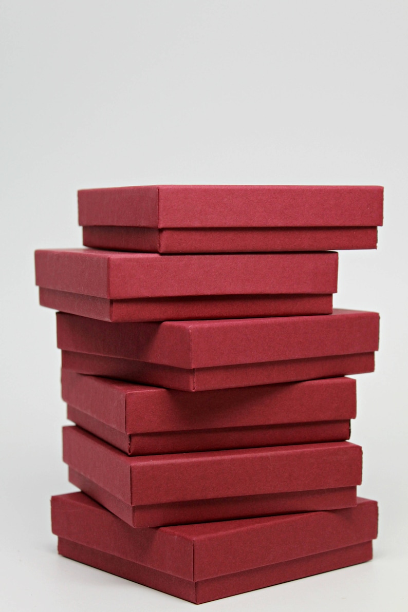 Kraft Jewelry Boxes With Lids Burgundy Gift or Display Box - Etsy