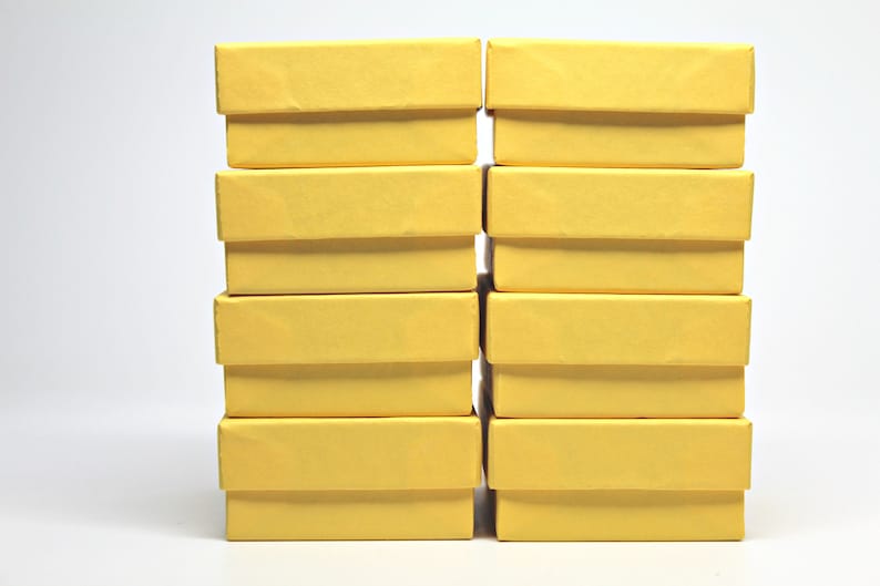 Gift Boxes Kraft Jewelry Boxes Yellow Storage Box With Lid - Etsy