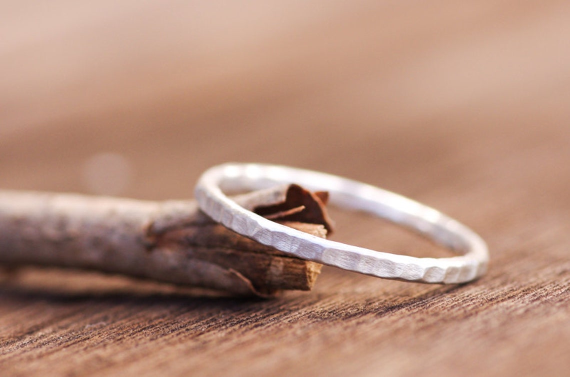 Elven Promise Pure Silver Hammered Ring Distressed Rustic - Etsy