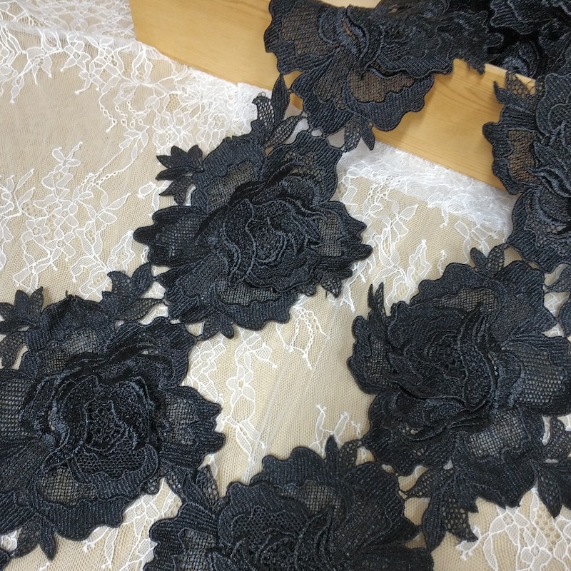 Black Rose Applique - Etsy