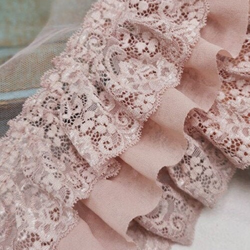 Ruffled Chiffon Lace Trim by the Yard Elegant Pleated Chiffon - Etsy