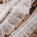 Adorable Fluffy Floral Lace Trim in off White, Pleated Tulle Lace Trim ...