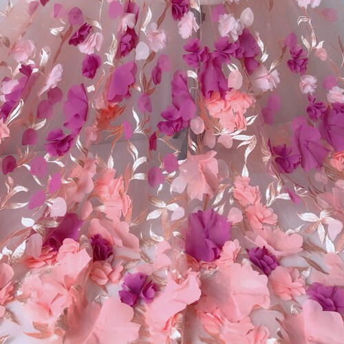 8 Color Luxury 3D Flower Mesh Embroidery Lace Fabric Bridal | Etsy