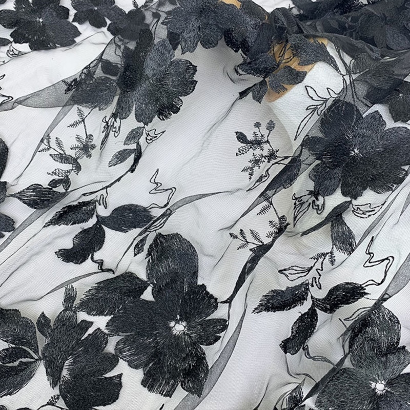 Black Applique Fabric - Etsy