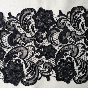 Retro Black Lace Trim, Embroidered Lace Fabric, Wedding Bridal Lace ...