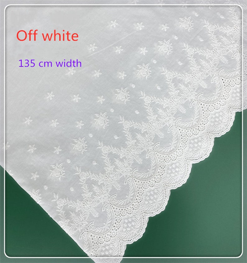 Vintage Style Embroidery Cotton Lace Fabric Beige Eyelet - Etsy