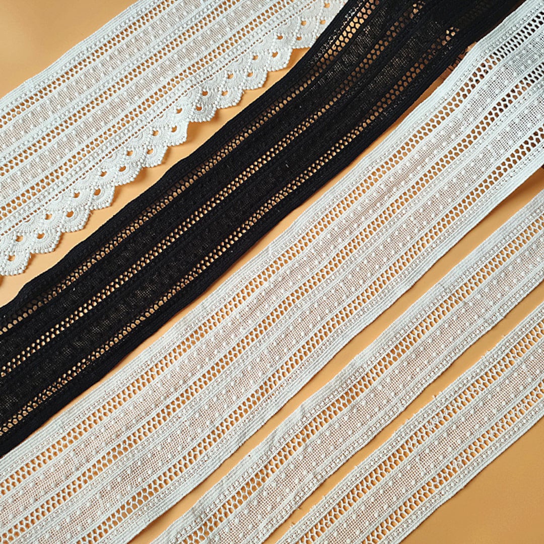 Wide Cotton Trim, Splice Hollow Polka Dots Embroidery Scallop Cotton ...