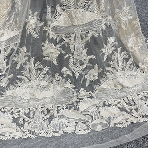 Mushroom Embroidery Wedding Lace Fabric, Fairy Tale Themed Fungus ...