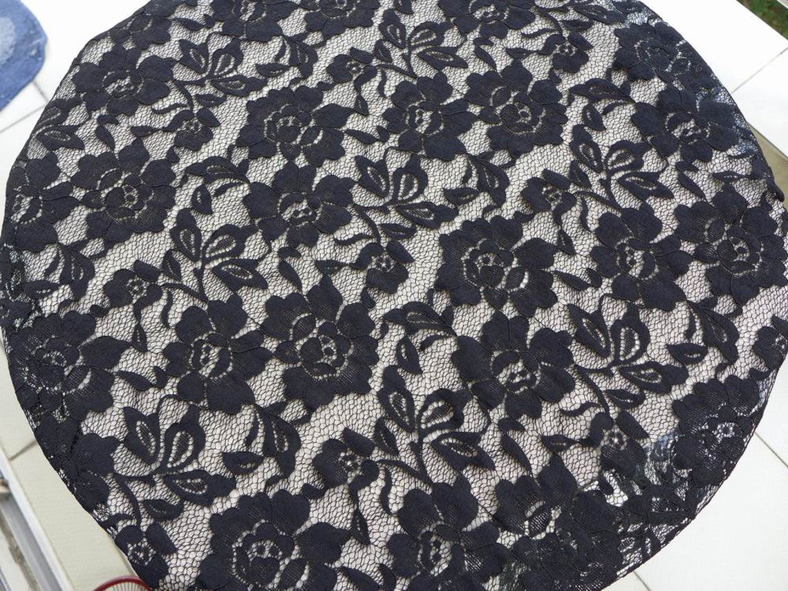 59 Soft Black Roses Fabric 4 Ways Stretch Floral Lace | Etsy