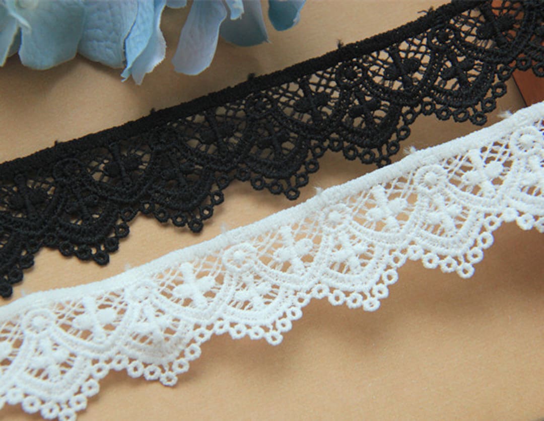Scallop Venice Circle Lace Trim, Milk Silk Fiber Lace for Collar ...