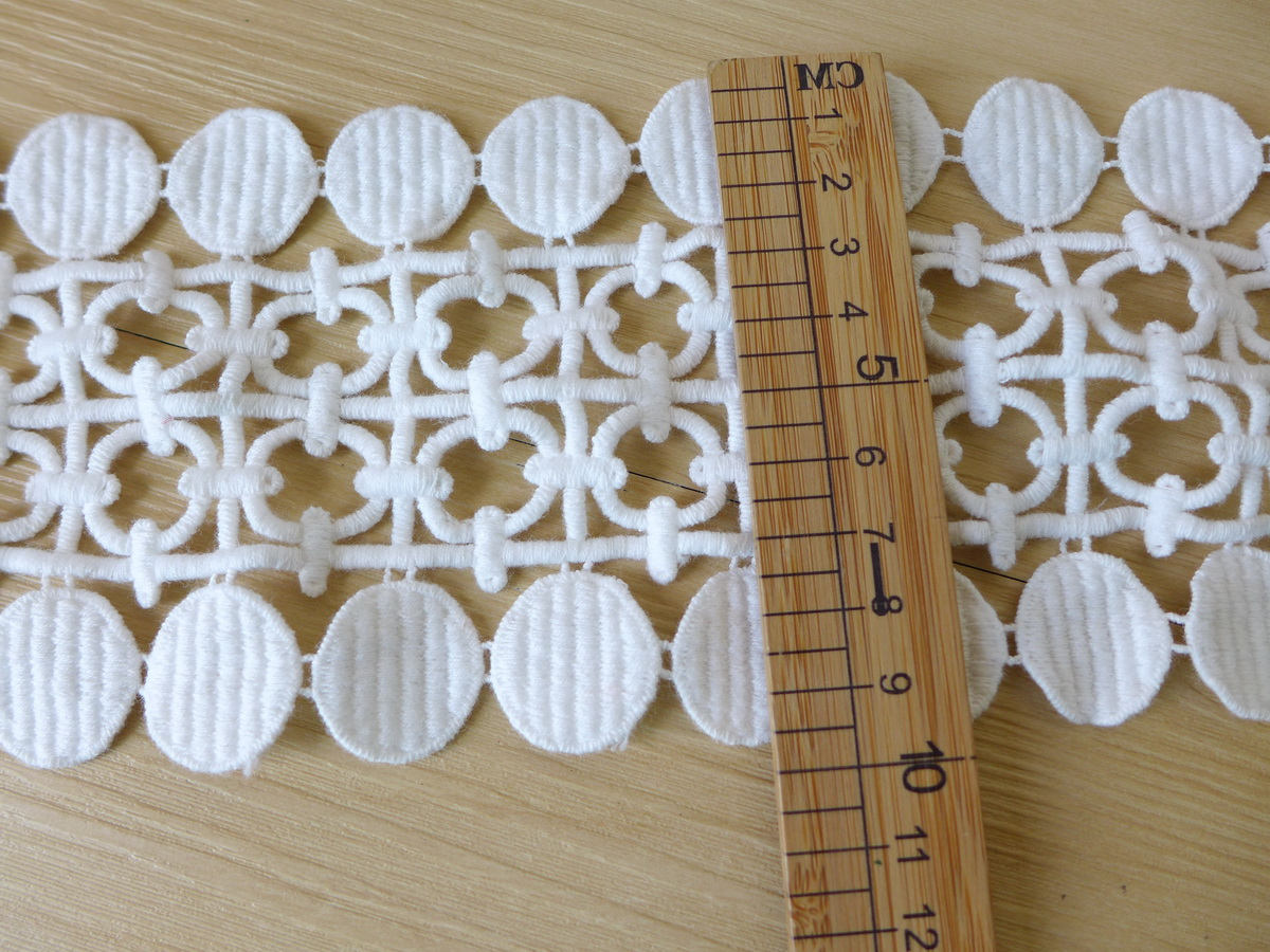 Delicate Crochet Circle Lace Off White Guipure Lace Trim | Etsy