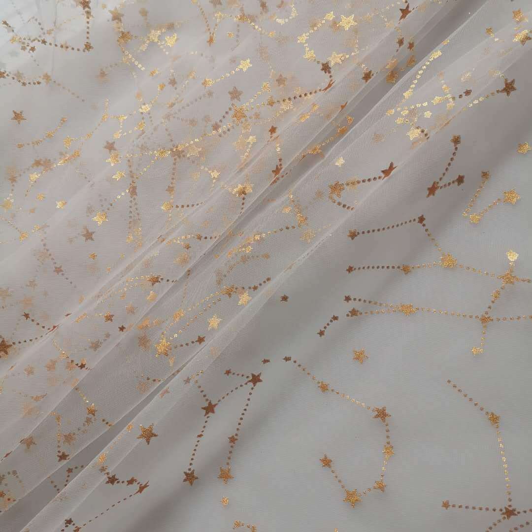 Print Gold Stars Tulle Lace Fabric Soft Mesh Constellation - Etsy UK