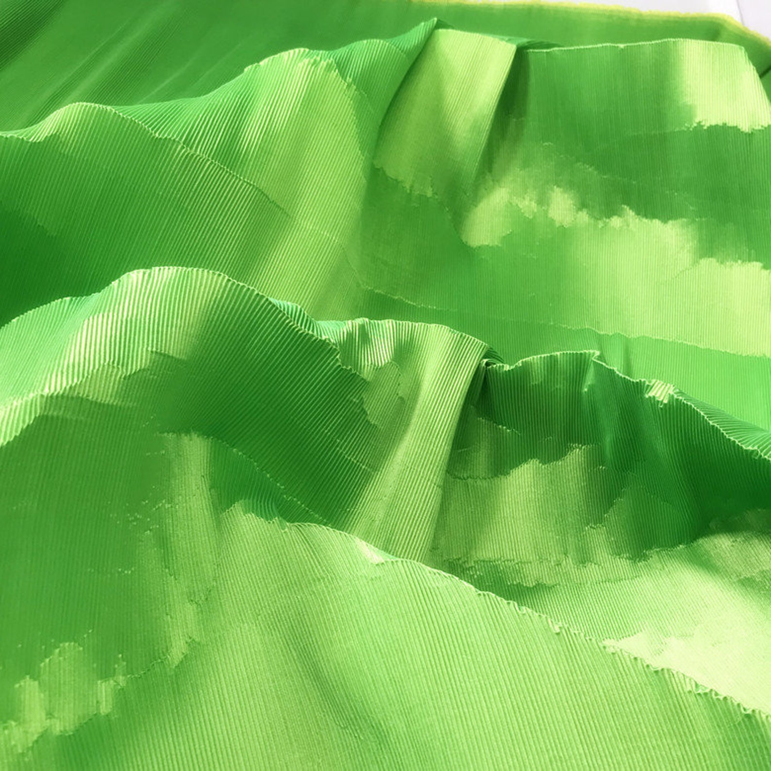 Stiff Frill Fabric in Orange, Pleated Texture Bridal Gown Fabric for ...